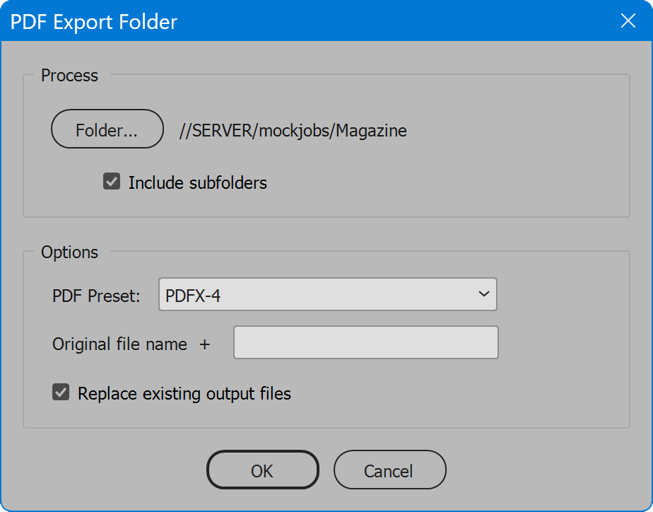 Mars Premedia PDF Export Folder